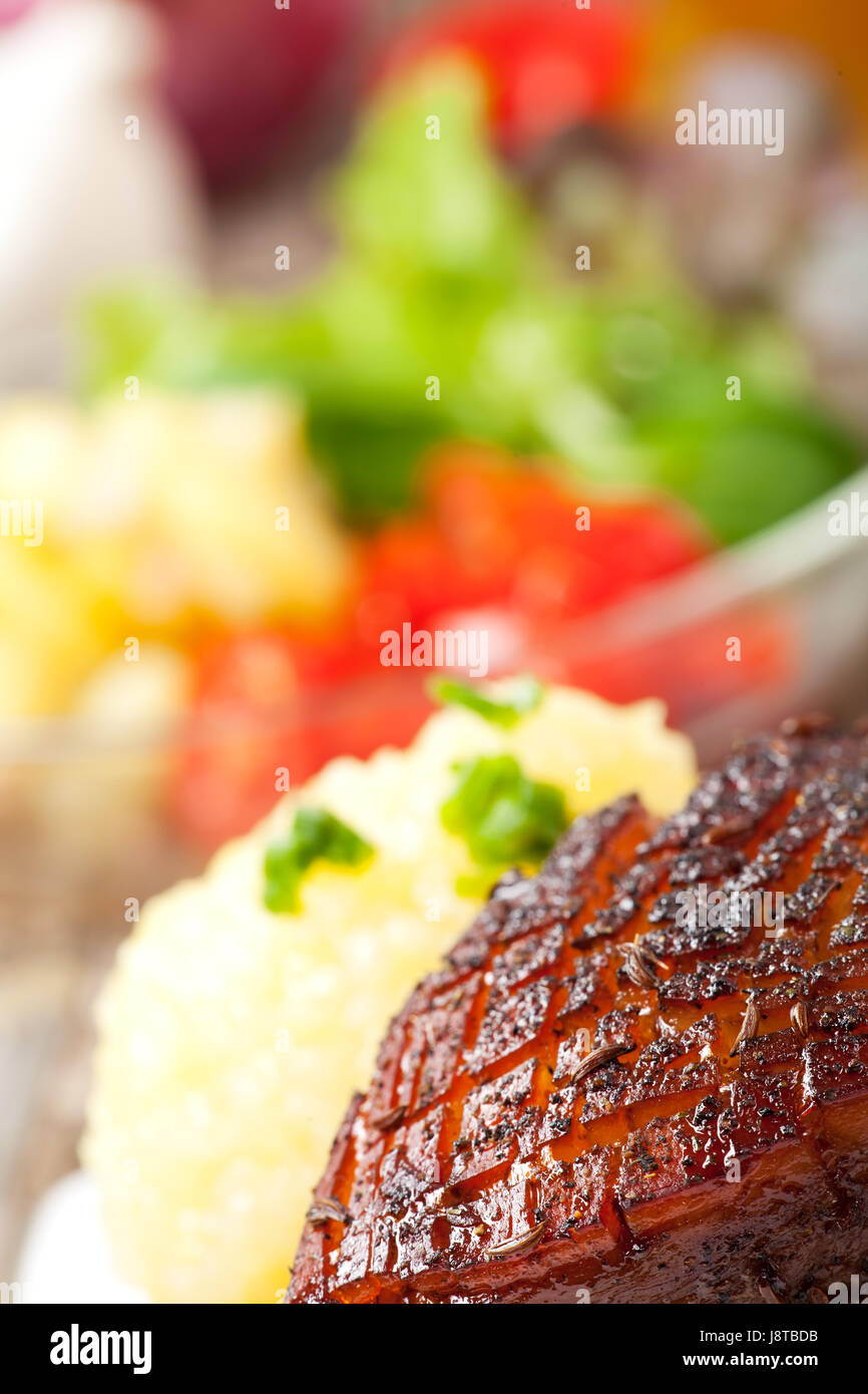 crust, lump, roast pork, pig roast, pork, roast, fry, meat, brown ...