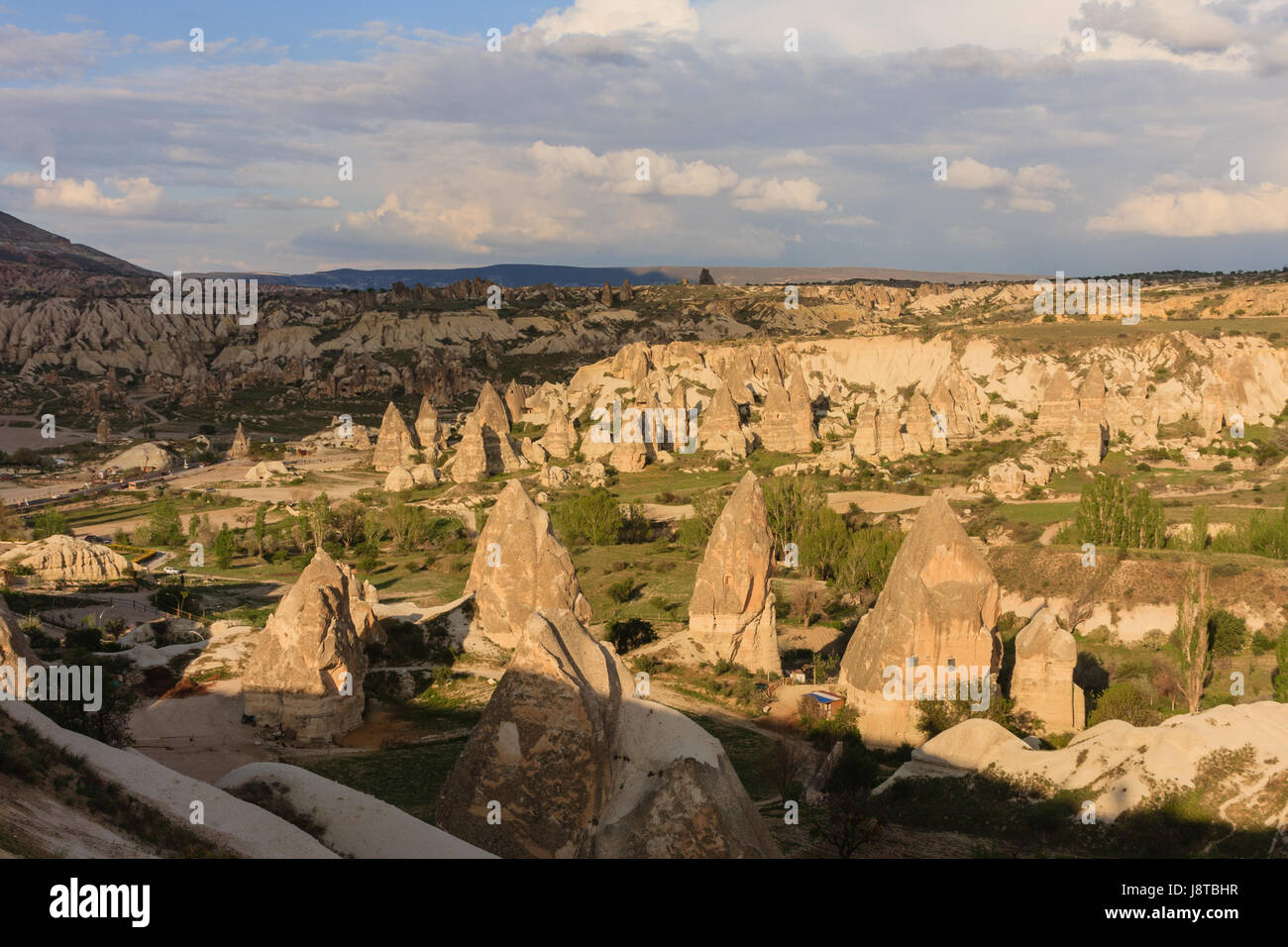 Horizontal shot of landscape of Cappadocia with fairy chimneys Stock ...