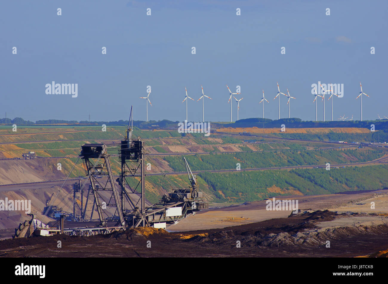 wind energy, surface mining, ecology, wind engine, pit, lignite open ...
