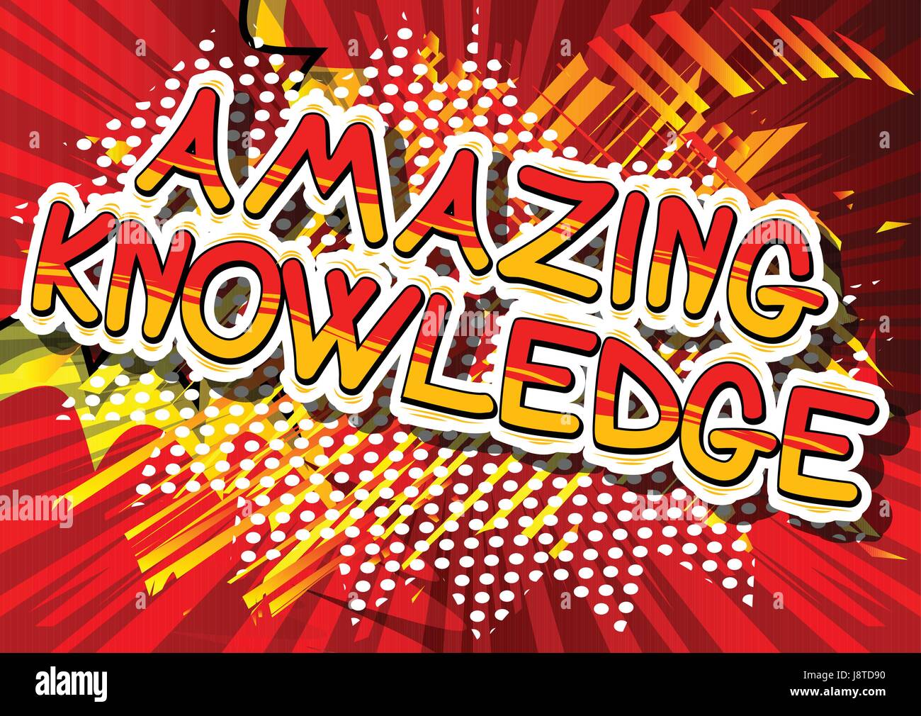 Amazing Knowledge - Comic book style word on abstract background Stock ...