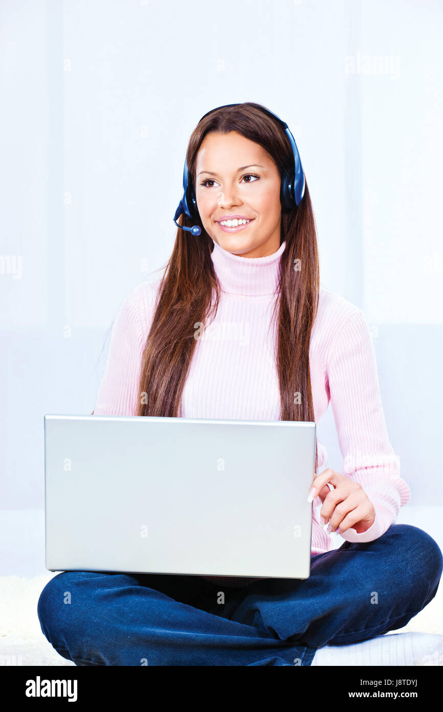woman, laptop, notebook, computers, computer, enjoy, technology, put, sitting Stock Photo - Alamy