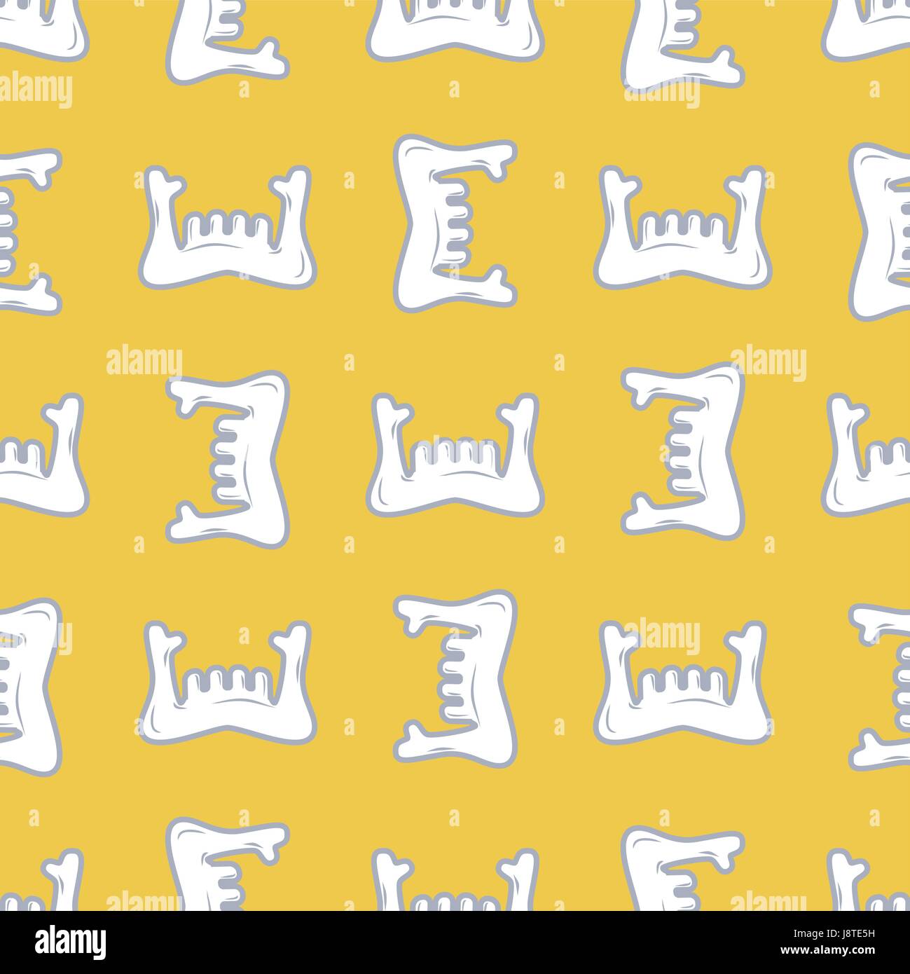 lower jaw seamless pattern. mandible human bone ornament. Medical ...