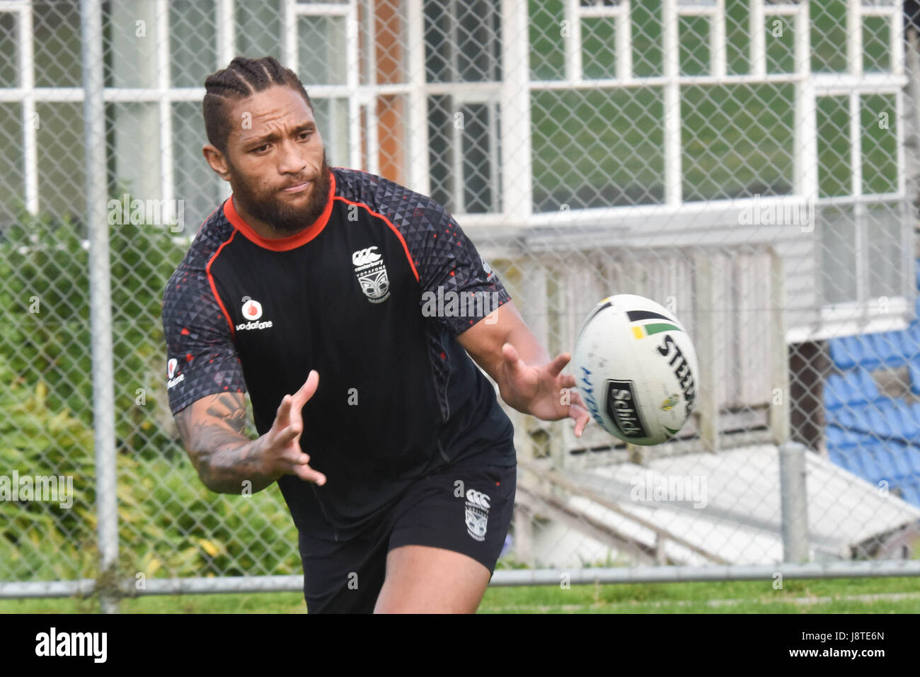Auckland, New Zealand. 30th May, 2017. Manu Vatuvei of Warriors during ...