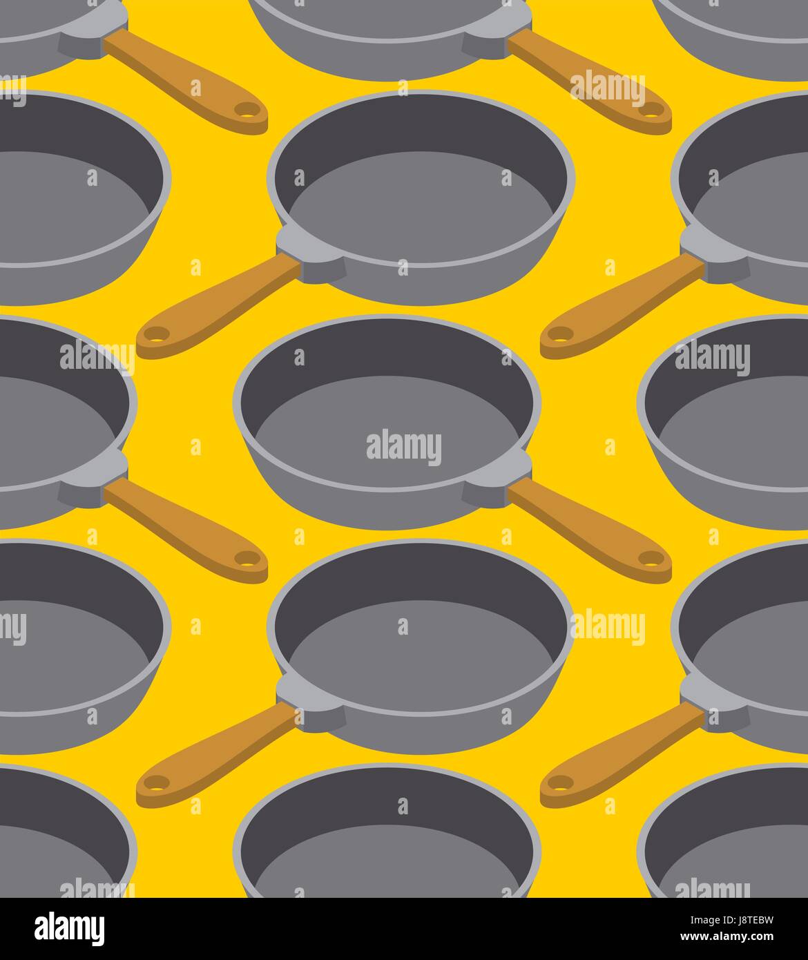 Frying pan seamless pattern. Fry dishes background. Kitchen ornament ...