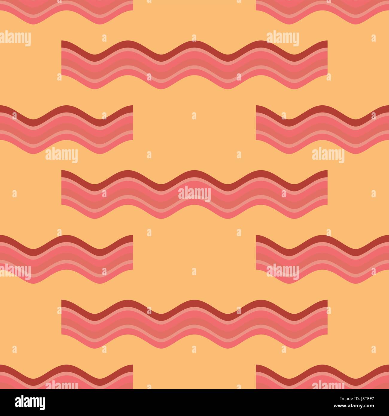 Bacon roasted seamless pattern. Thin piece of meat background. Pork ...
