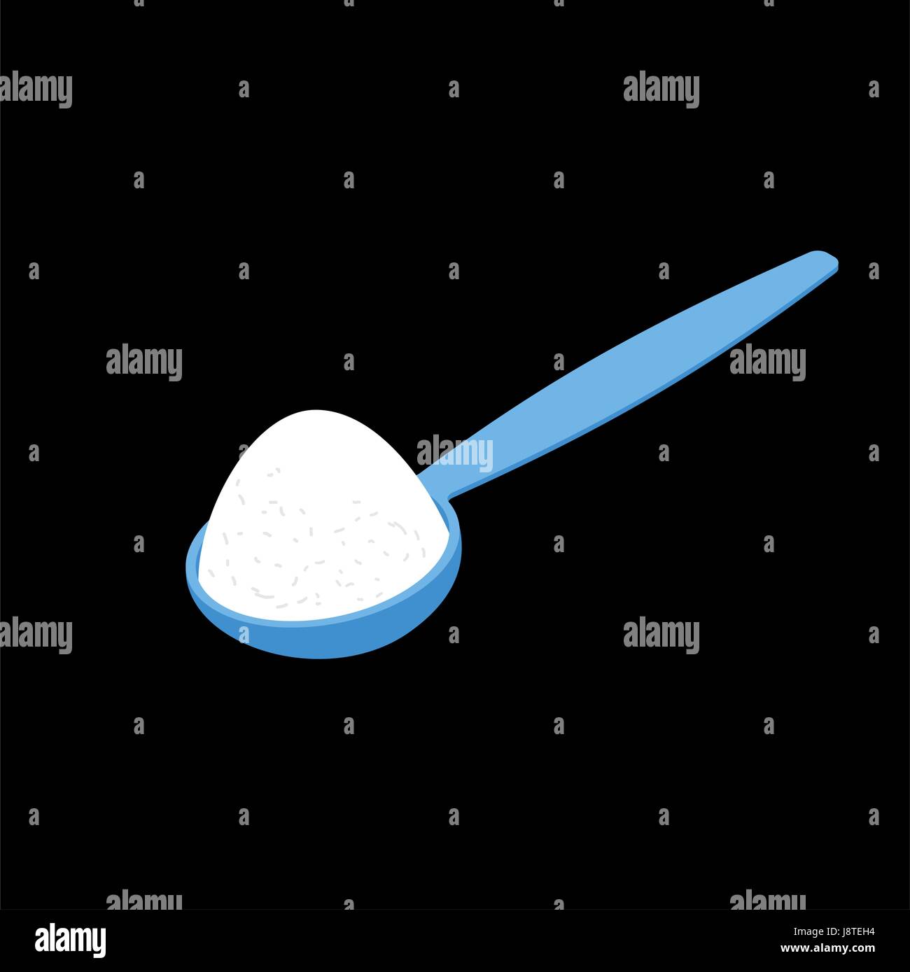 Spoon with flour isolated isometric. Spoon with sugar on white ...