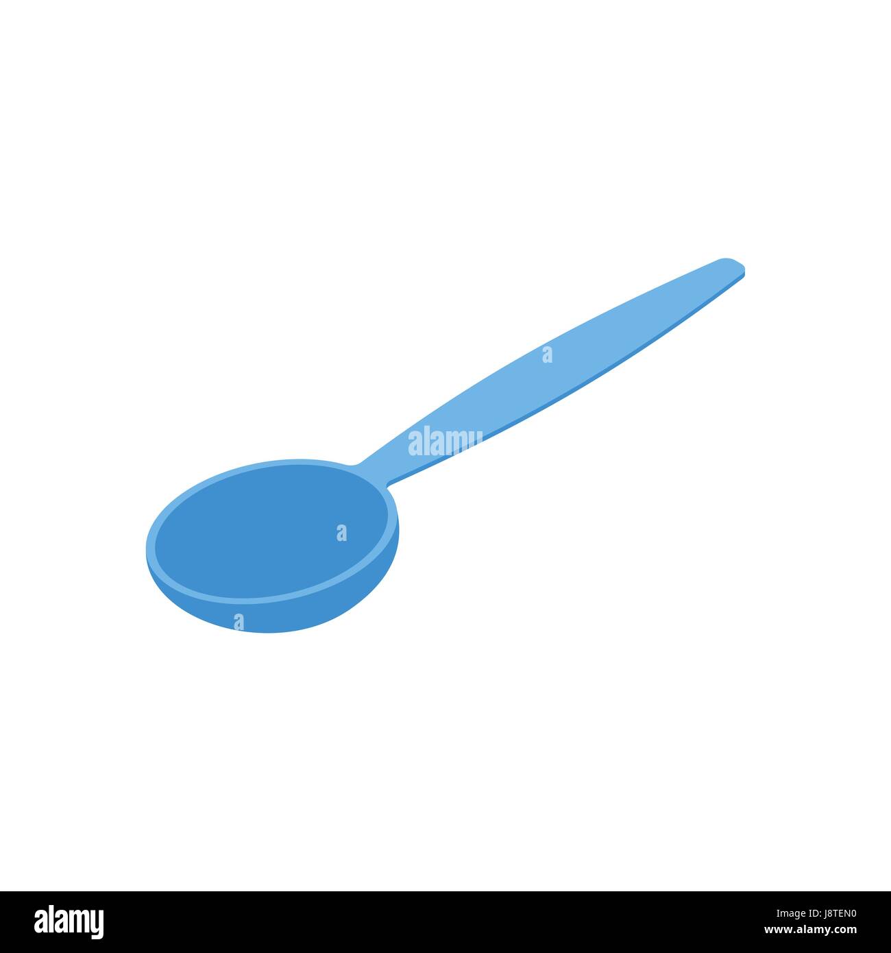 Blue Spoon isolated isometry. Cutlery on white background Stock Vector ...