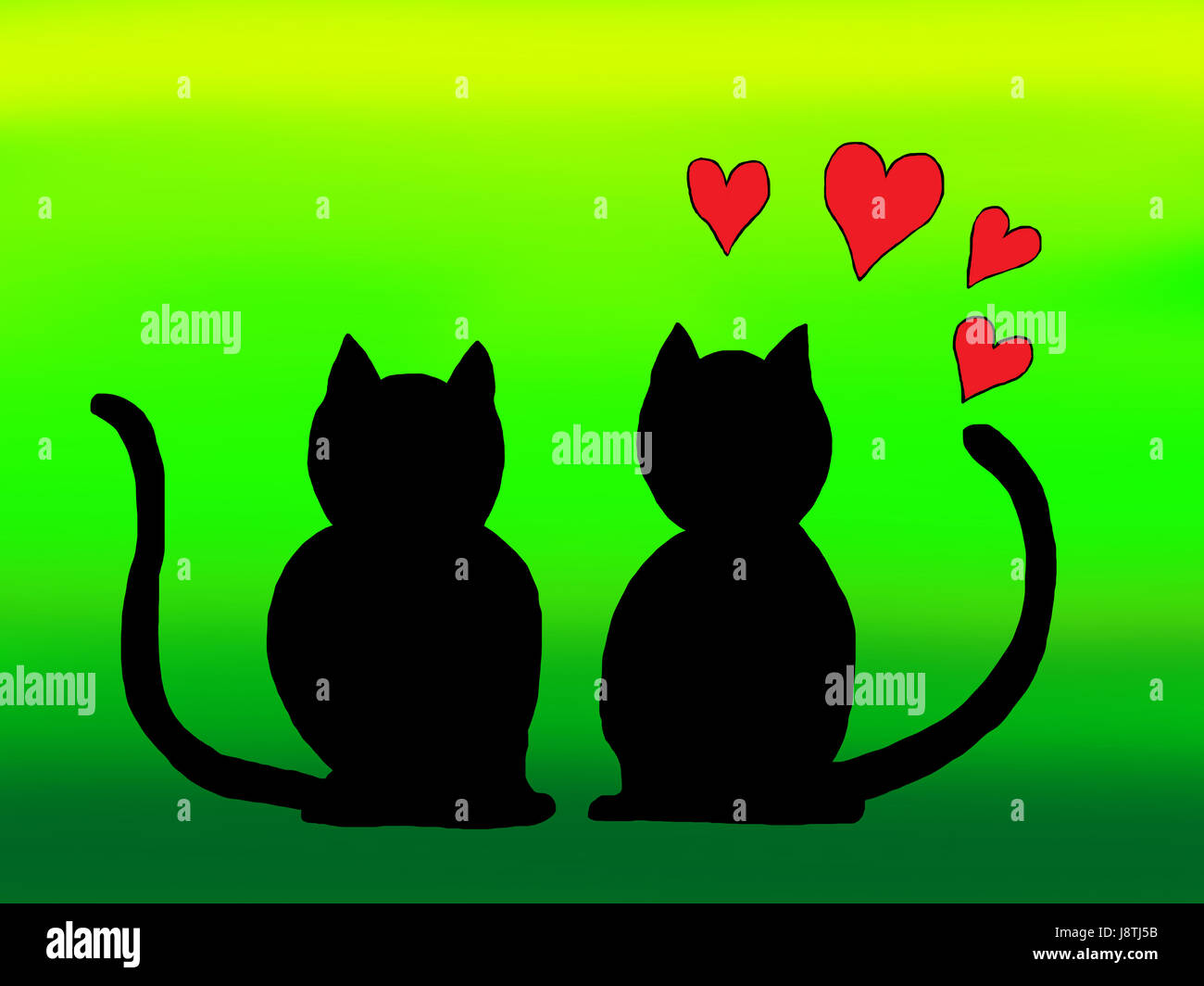 romantic, cats, togetherness, hearts, love, in love, fell in love, two ...
