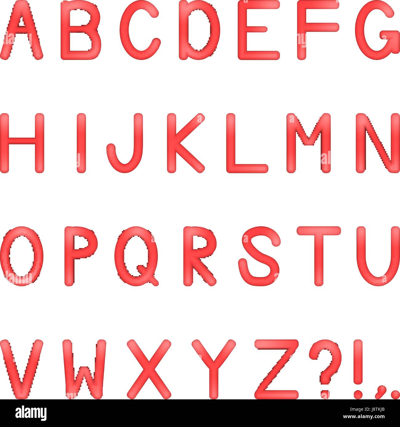 vector shiny bright colored letters set - red Stock Vector Image & Art ...