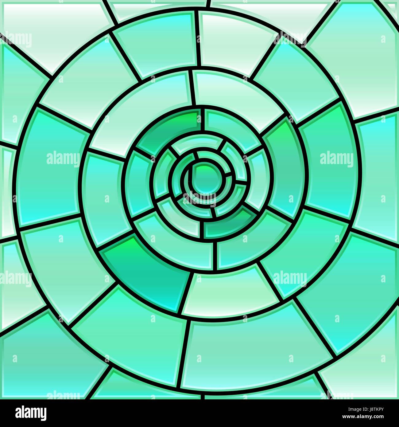 abstract vector stained-glass mosaic background - teal spiral Stock Vector Image & Art - Alamy