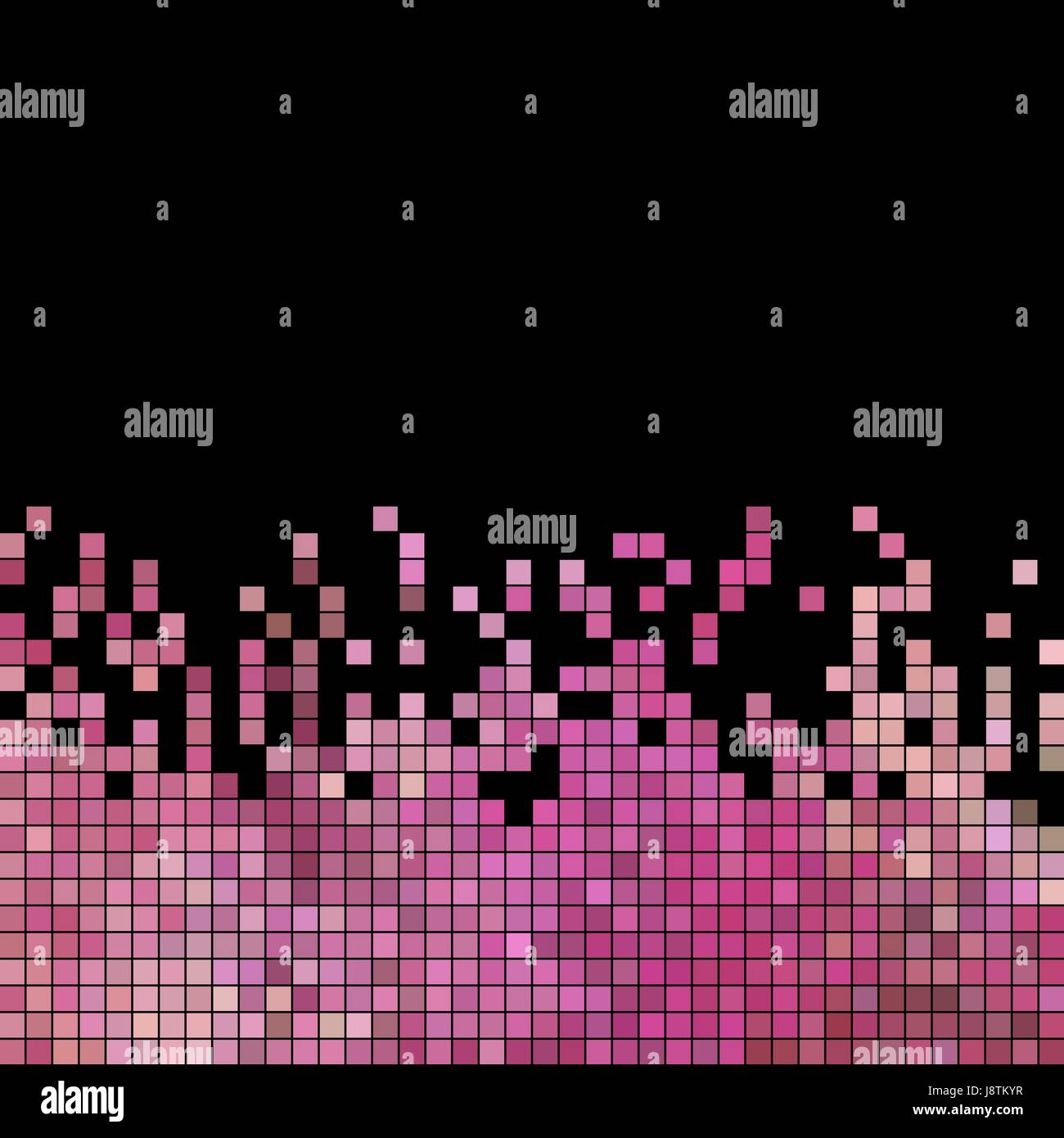 abstract vector square pixel mosaic background - pink on black ...