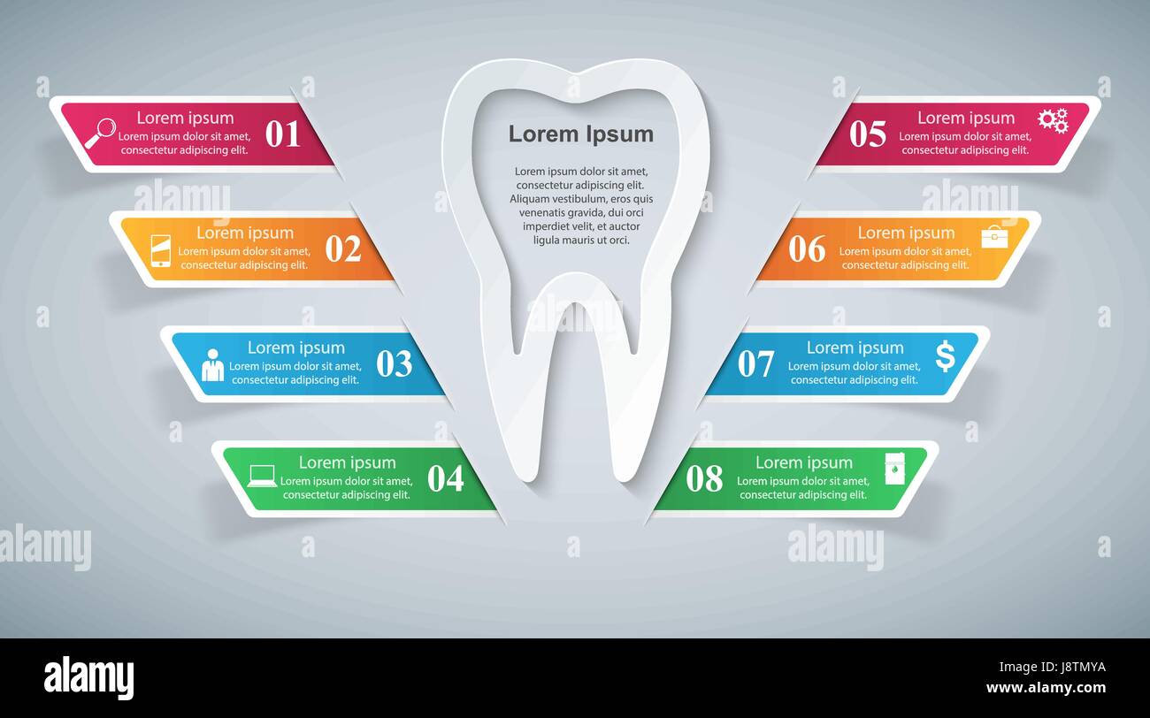 Abstract 3D digital illustration Infographic. Tooth icon Stock Vector ...