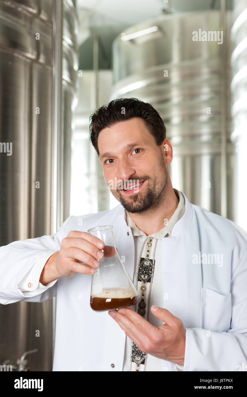 brewmaster for beer in his brewery Stock Photo - Alamy