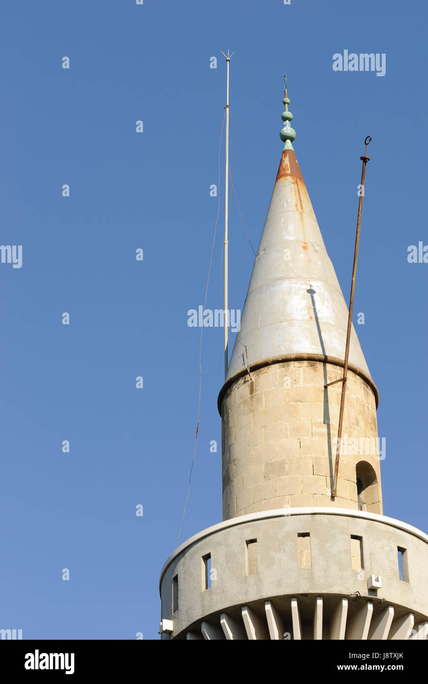 tower, religion, islam, mosque, cyprus, rooftop, blue, tower, religion ...