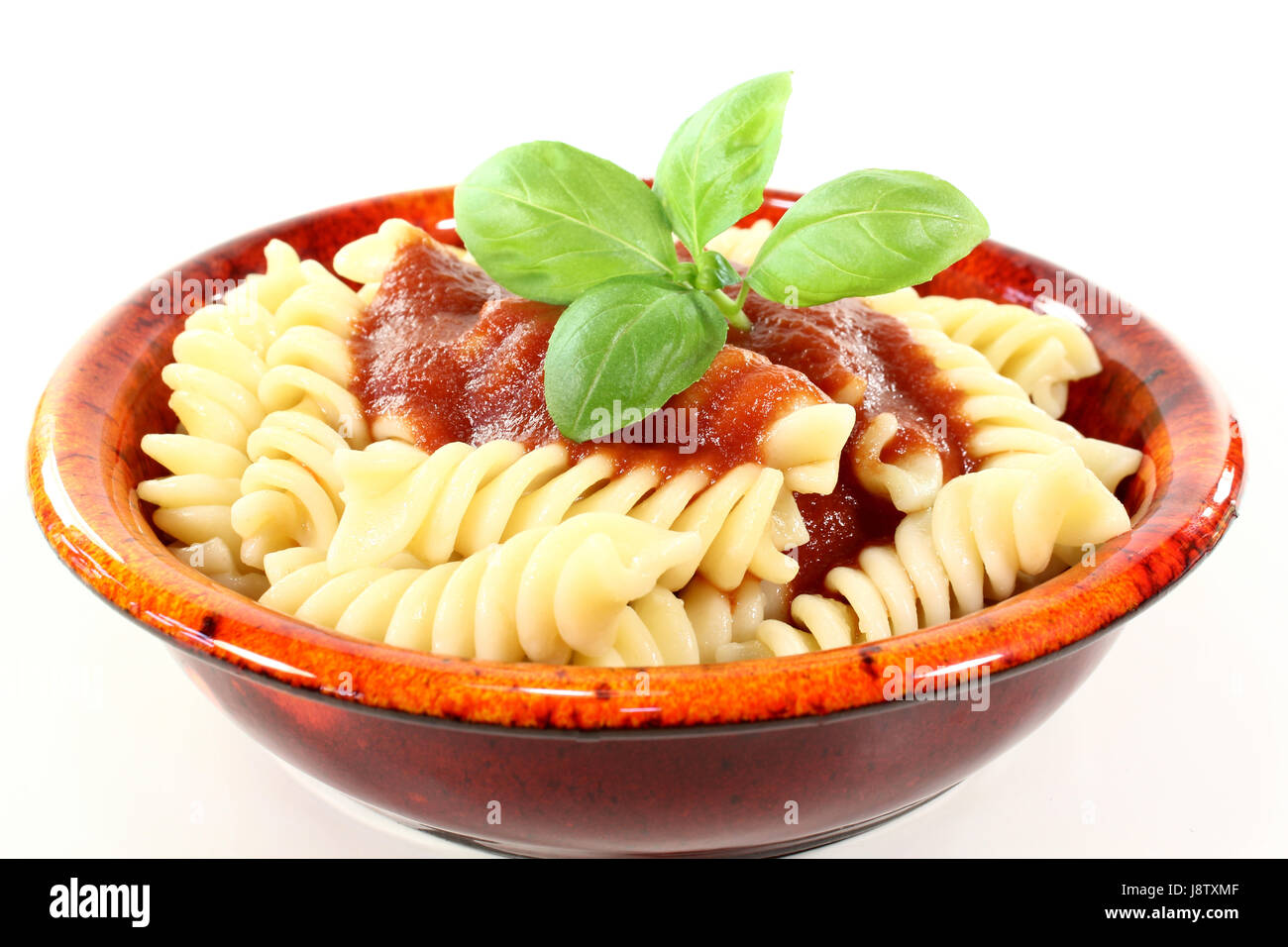 spirelli with tomato sauce Stock Photo - Alamy