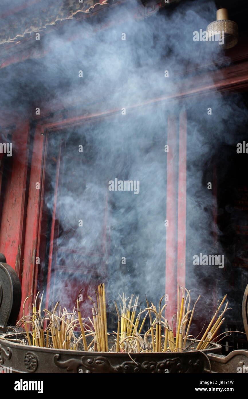 smoke, smoking, smokes, fume, temple, asia, pagoda, incense, smoke ...