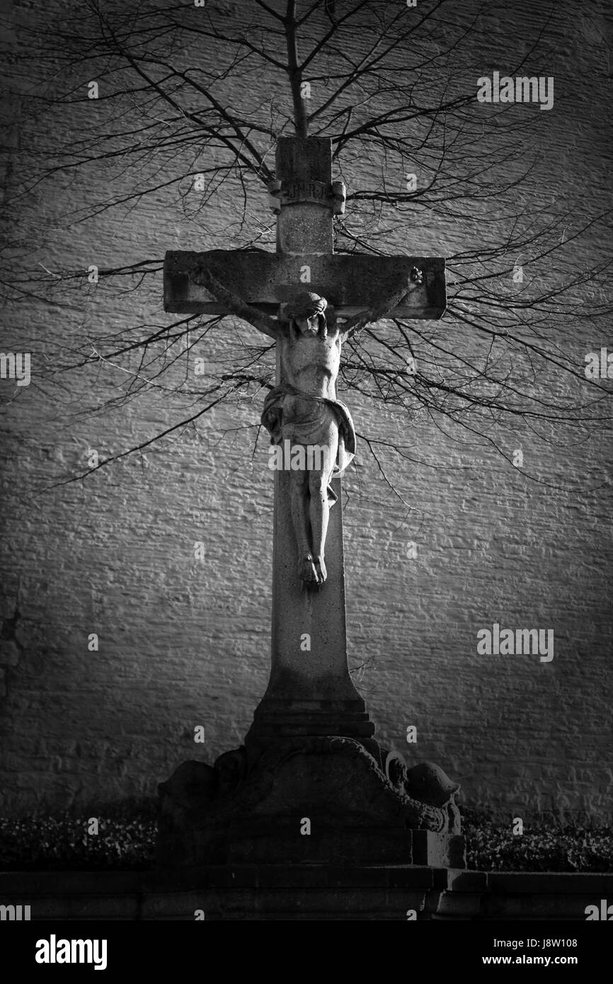 church, tree, cross, branches, christ, jesus, church, tree, winter ...