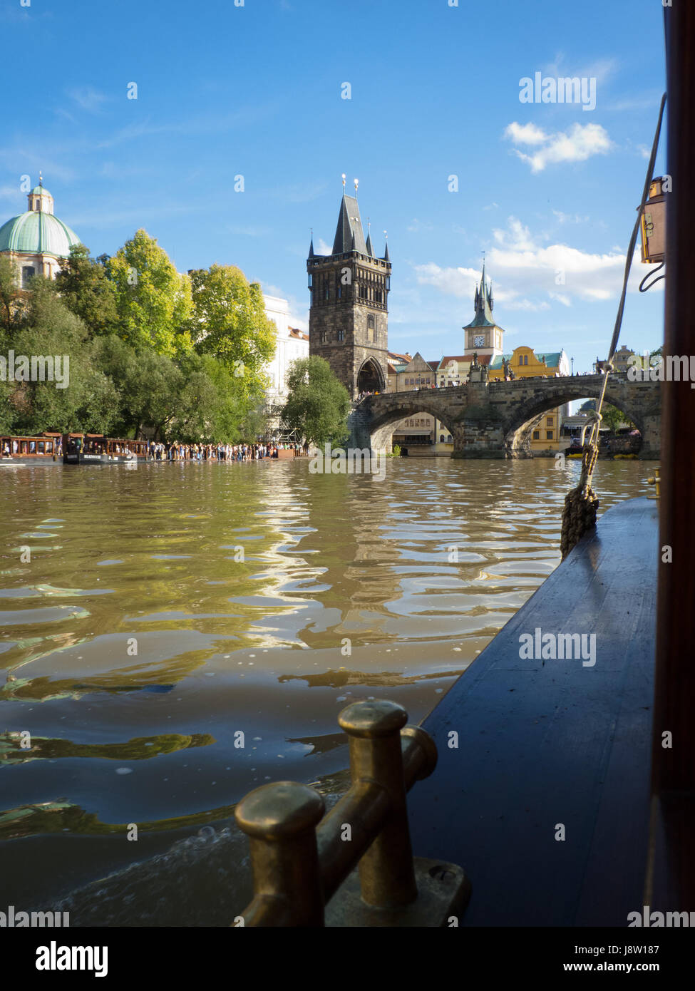 prague, blue, tree, trees, green, europe, mirroring, prague, czechia ...