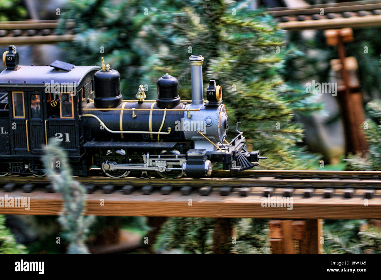 Train layout display steam engine Stock Photo - Alamy