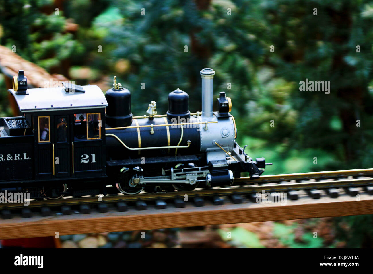 Train layout display steam engine no. 21 Stock Photo - Alamy