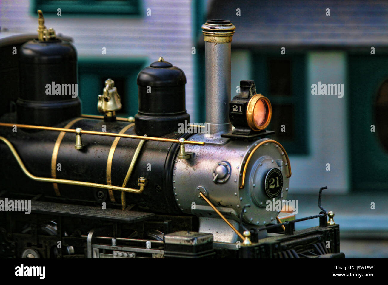 Train layout display steam engine Stock Photo - Alamy