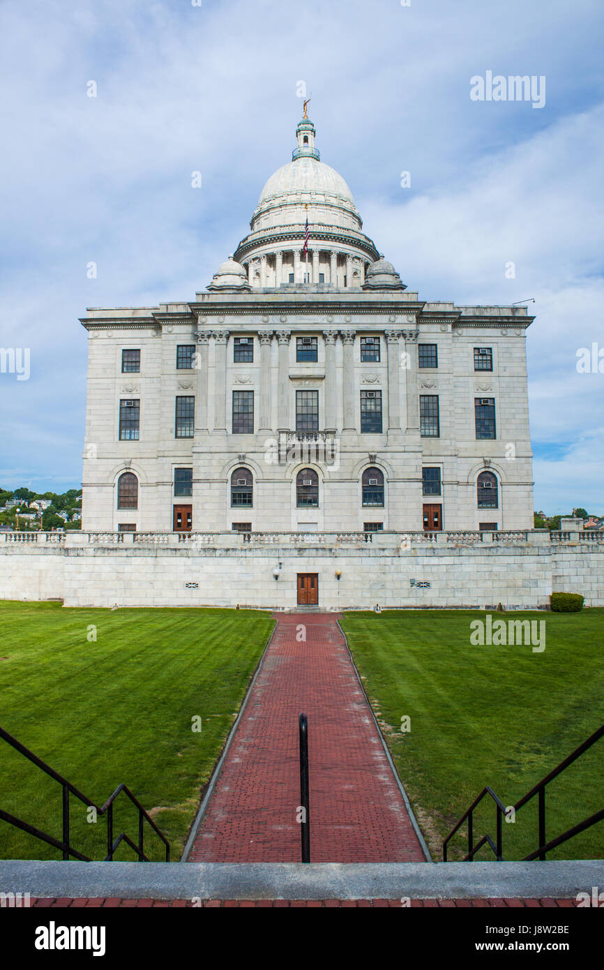 Side Photo of Rhode Island State Building, with Brick Walkway leading ...
