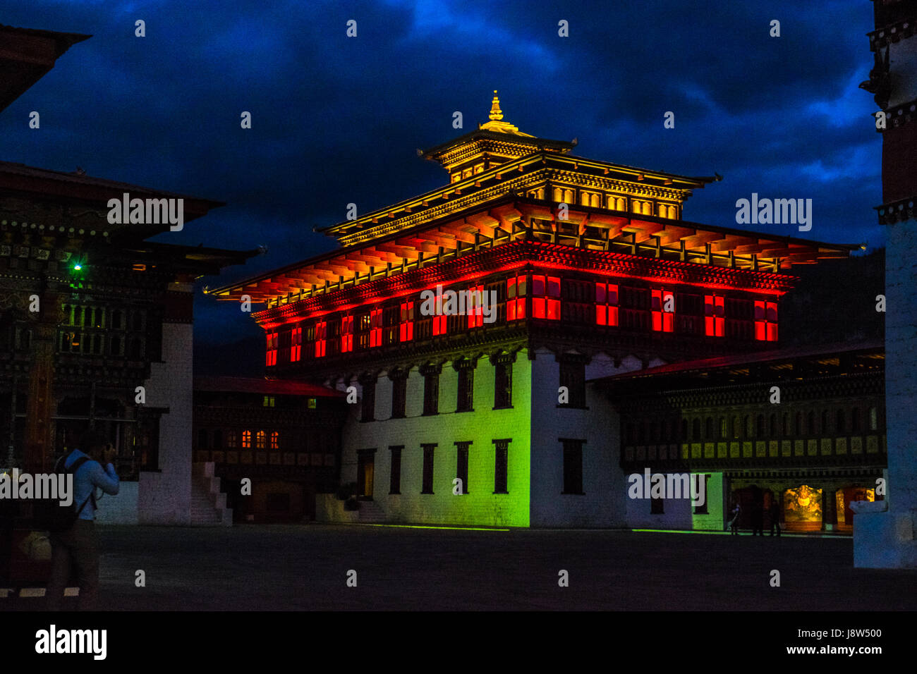 Tashichho dzong at night hi-res stock photography and images - Alamy