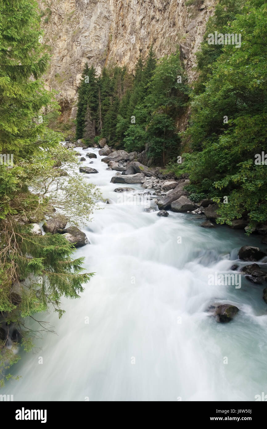 alps, stream, valley, ravine, rapids, italy, river, water, blue, motion ...