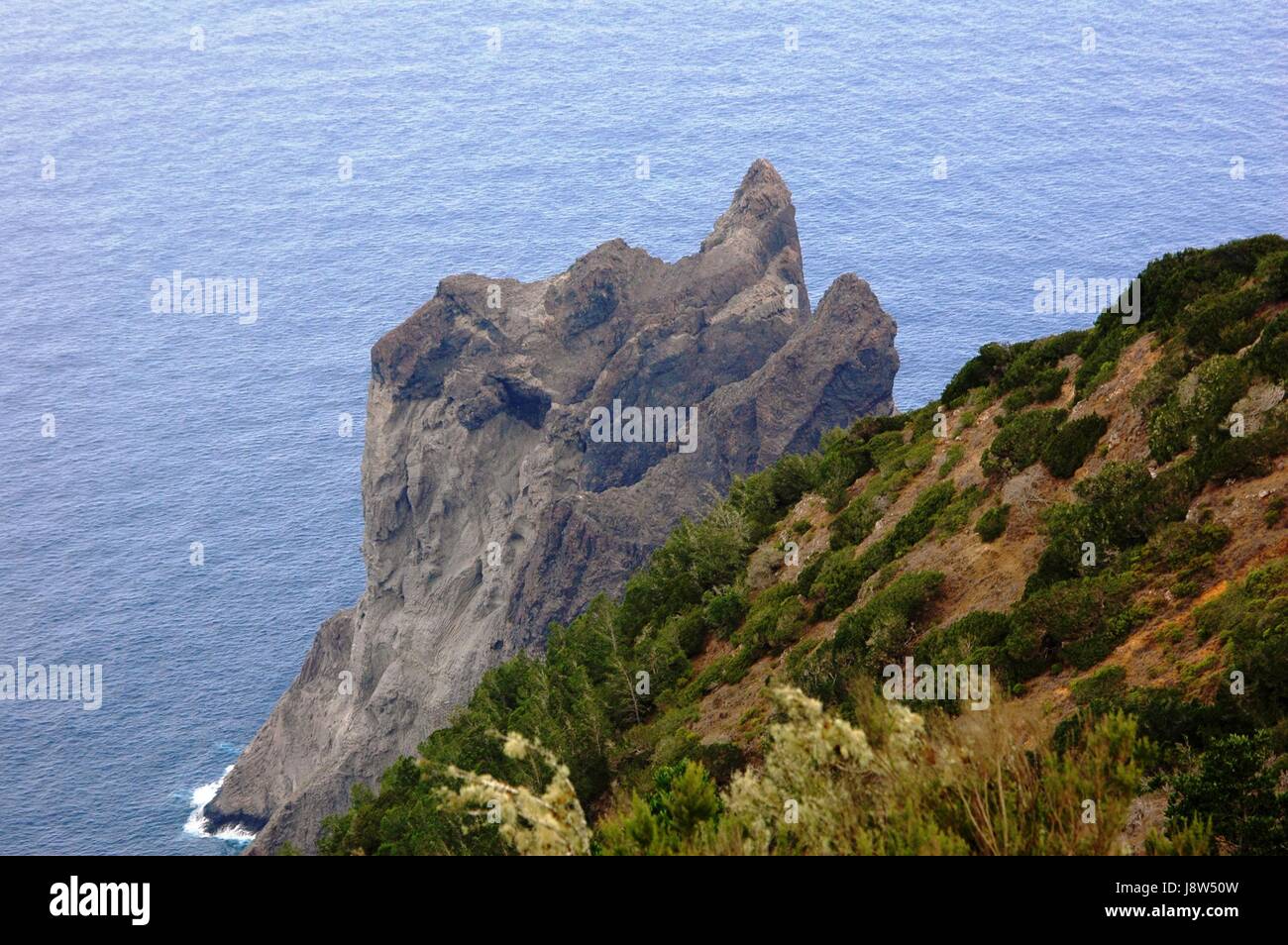 rock, steep coast, salt water, sea, ocean, water, stairs, some, several ...