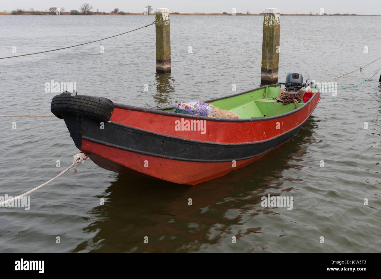 fishing, boat, fresh water, lake, inland water, water, red, rowing boat ...