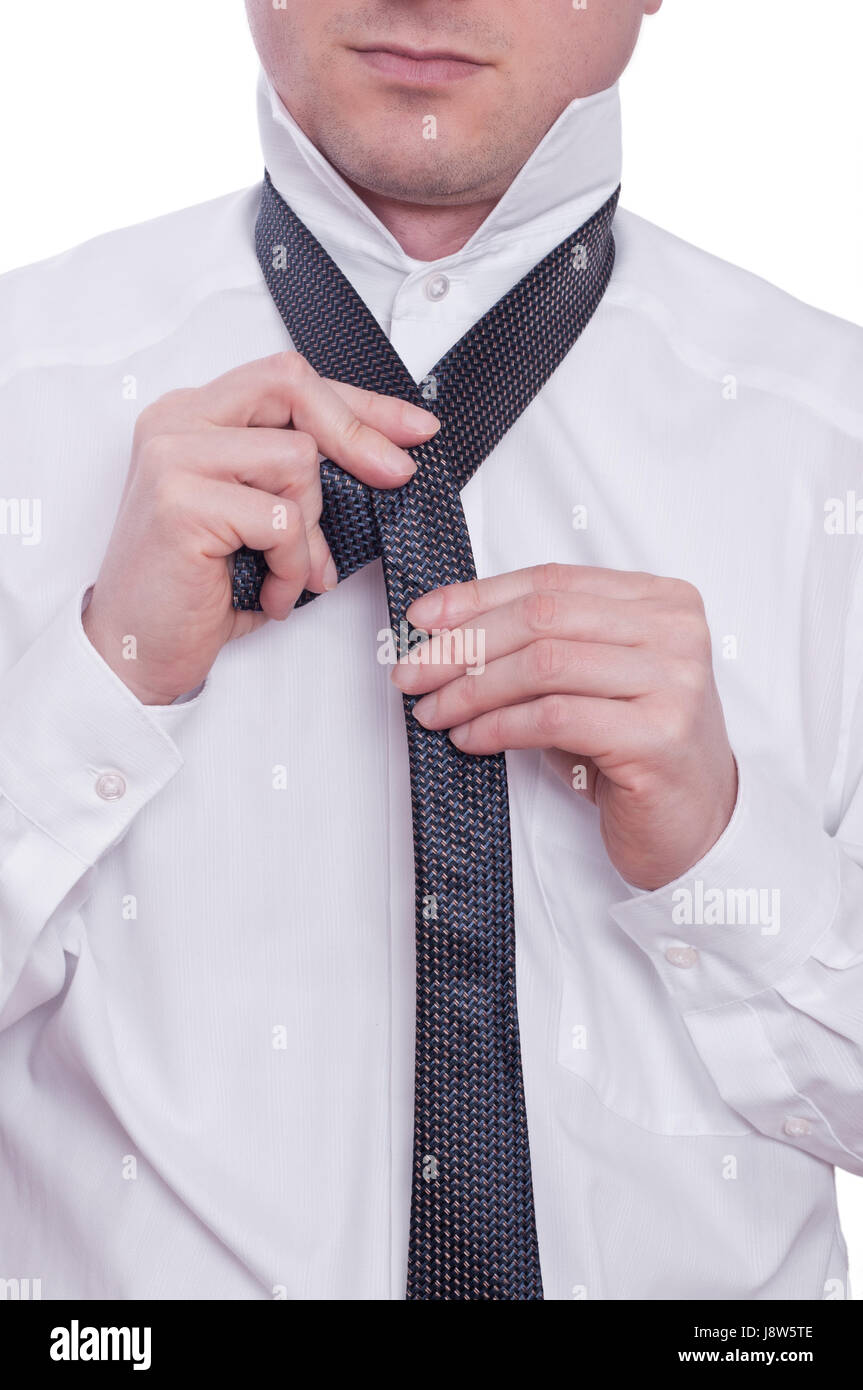two hands and tie Stock Photo - Alamy