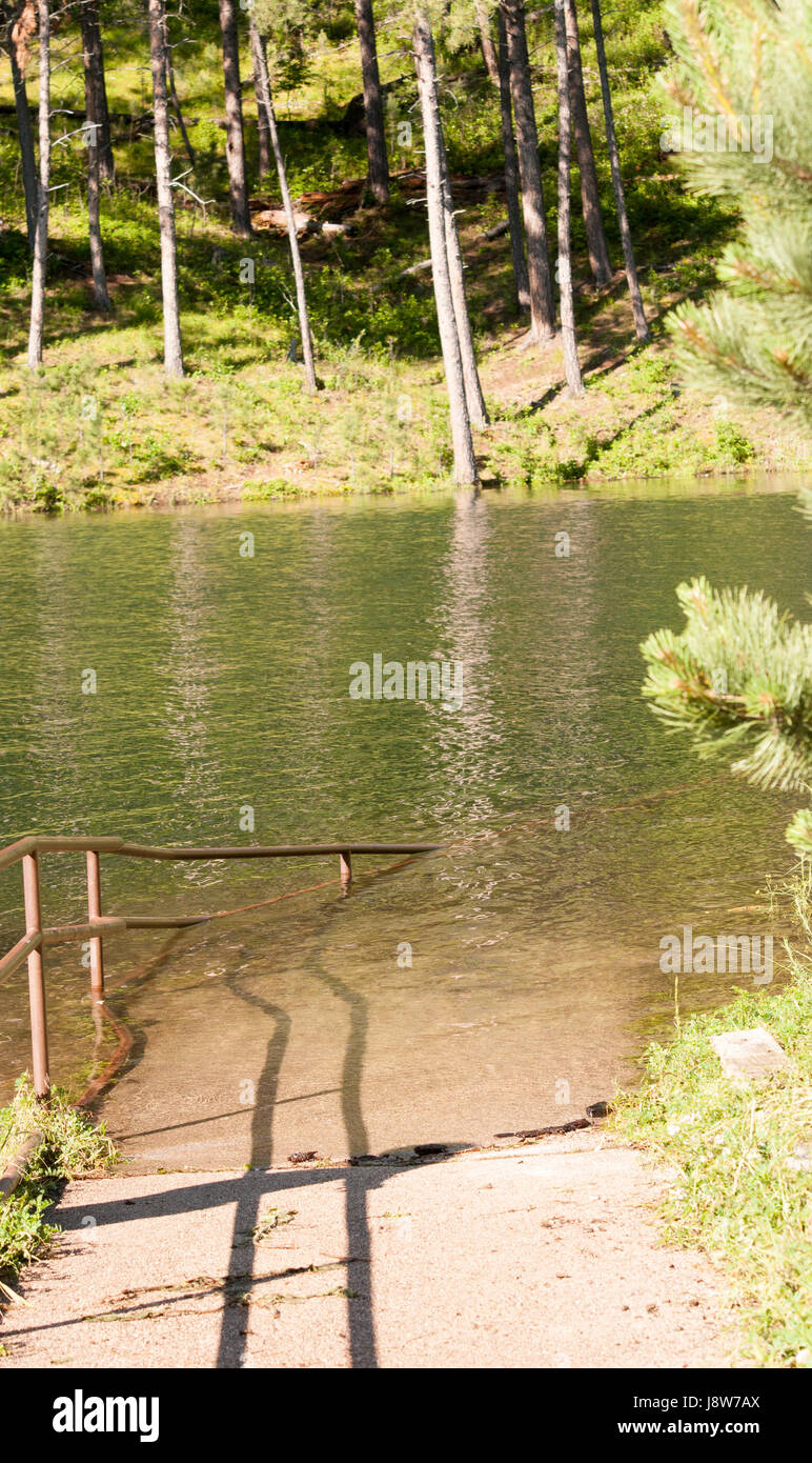 Bridge on hiking trail that is underwater due to flooding Stock Photo ...