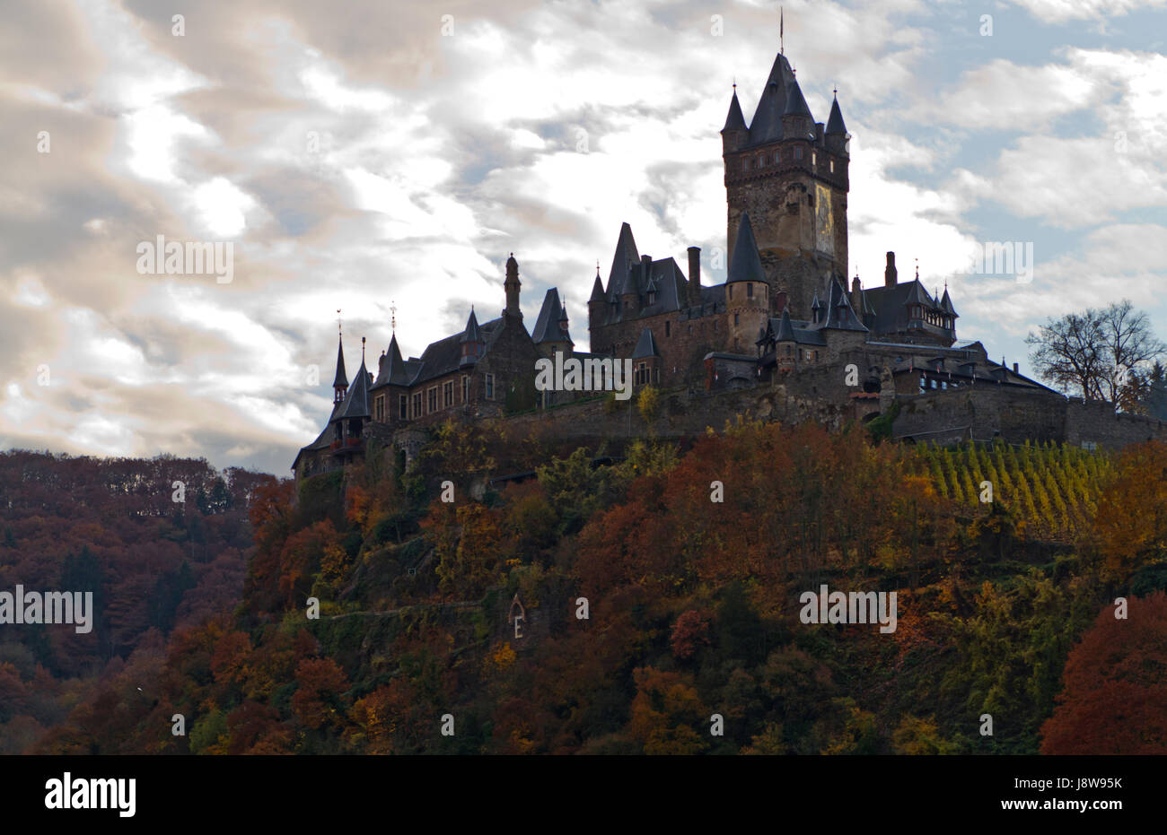tower, mosel, castle wall, chateau, castle, blue, tower, flow, green ...