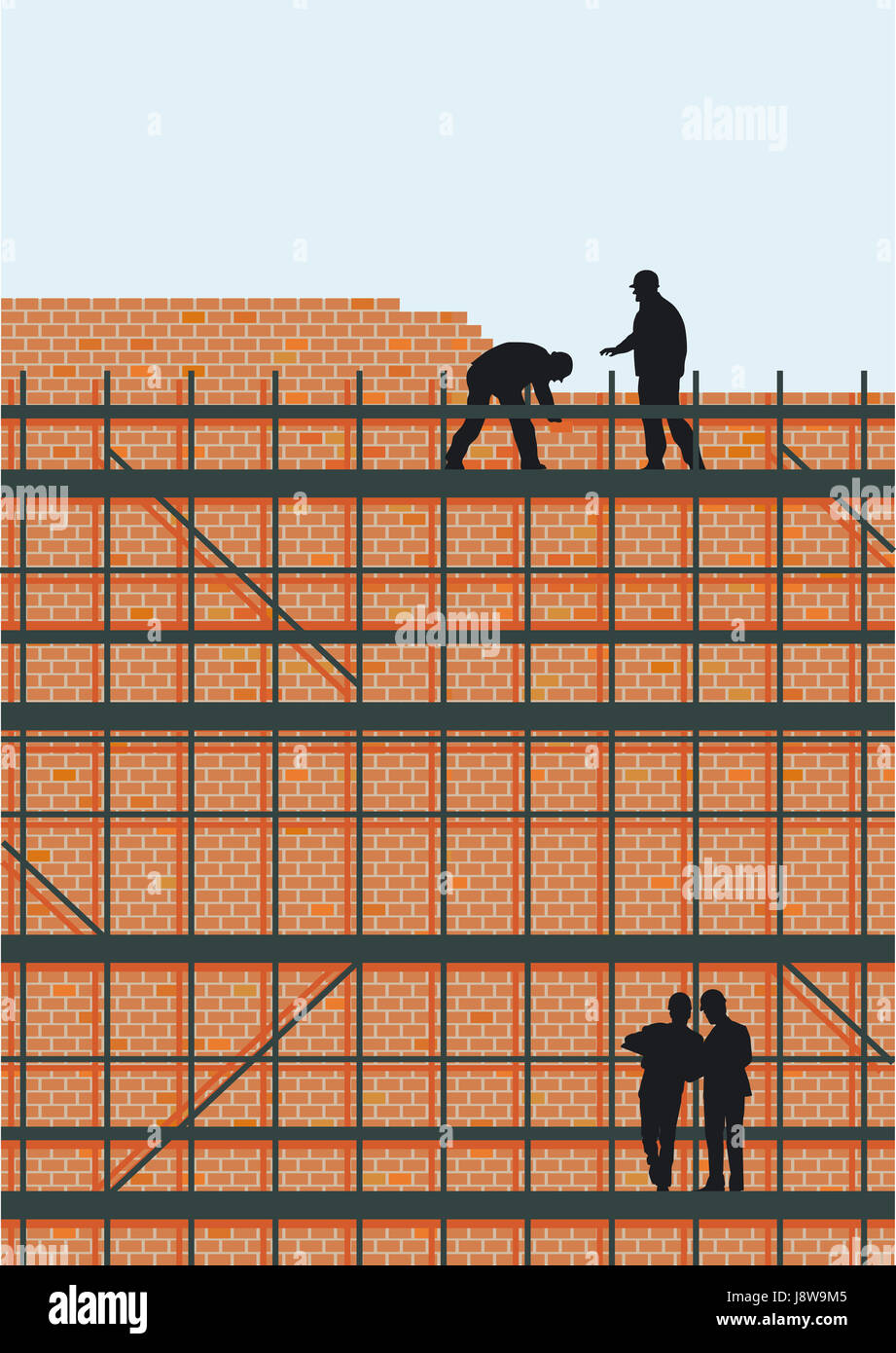 craftsman, tradesman, handicraftsman, build, wall, brick, masonry ...