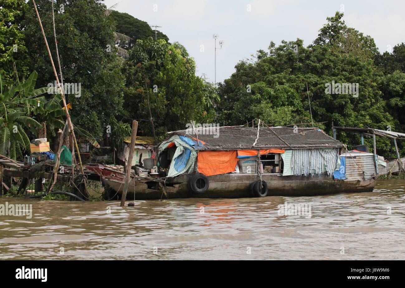 asia, viet nam, vietnam, houseboat, home, flat, apartment, poor ...