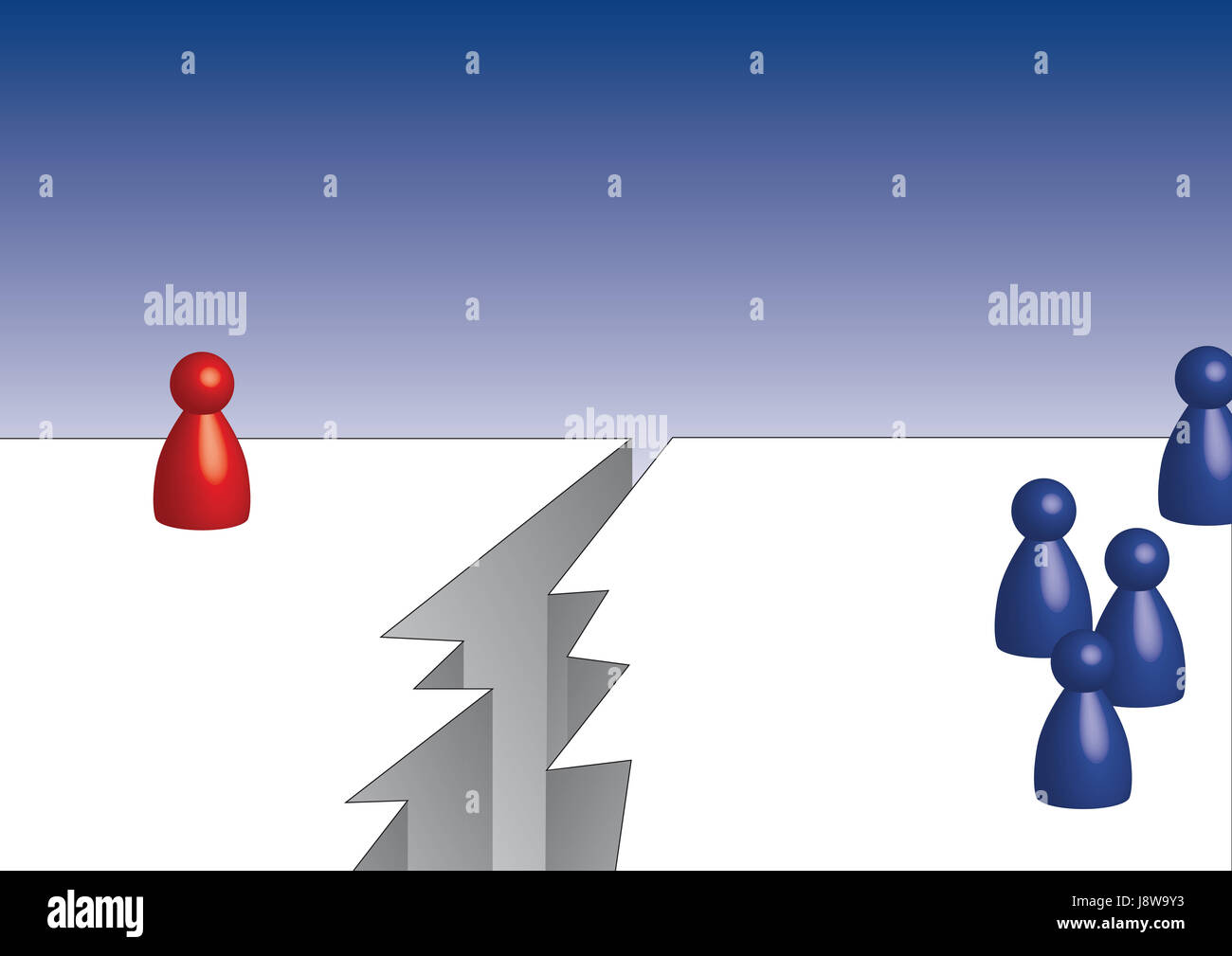 lone wolf, mobbing, chasm, integrate, bridge, sign, signal, blue ...