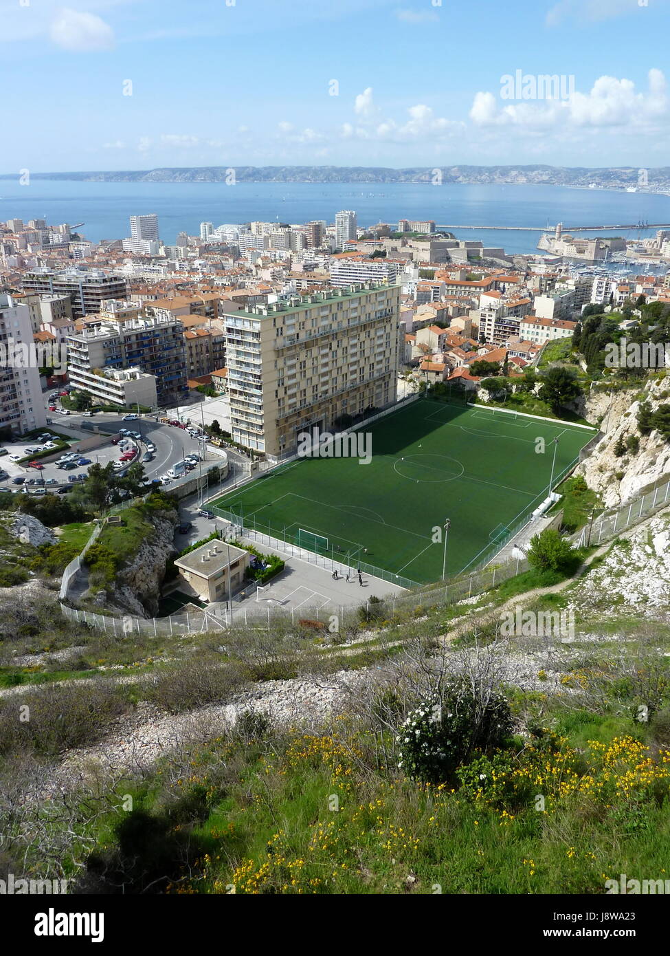 Football pitch aerial mountain hi-res stock photography and images - Alamy