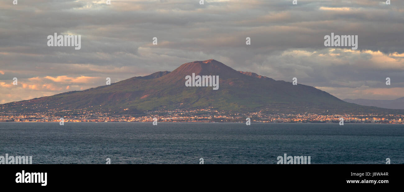 evening, bay, landscape, scenery, countryside, nature, naples, italy ...