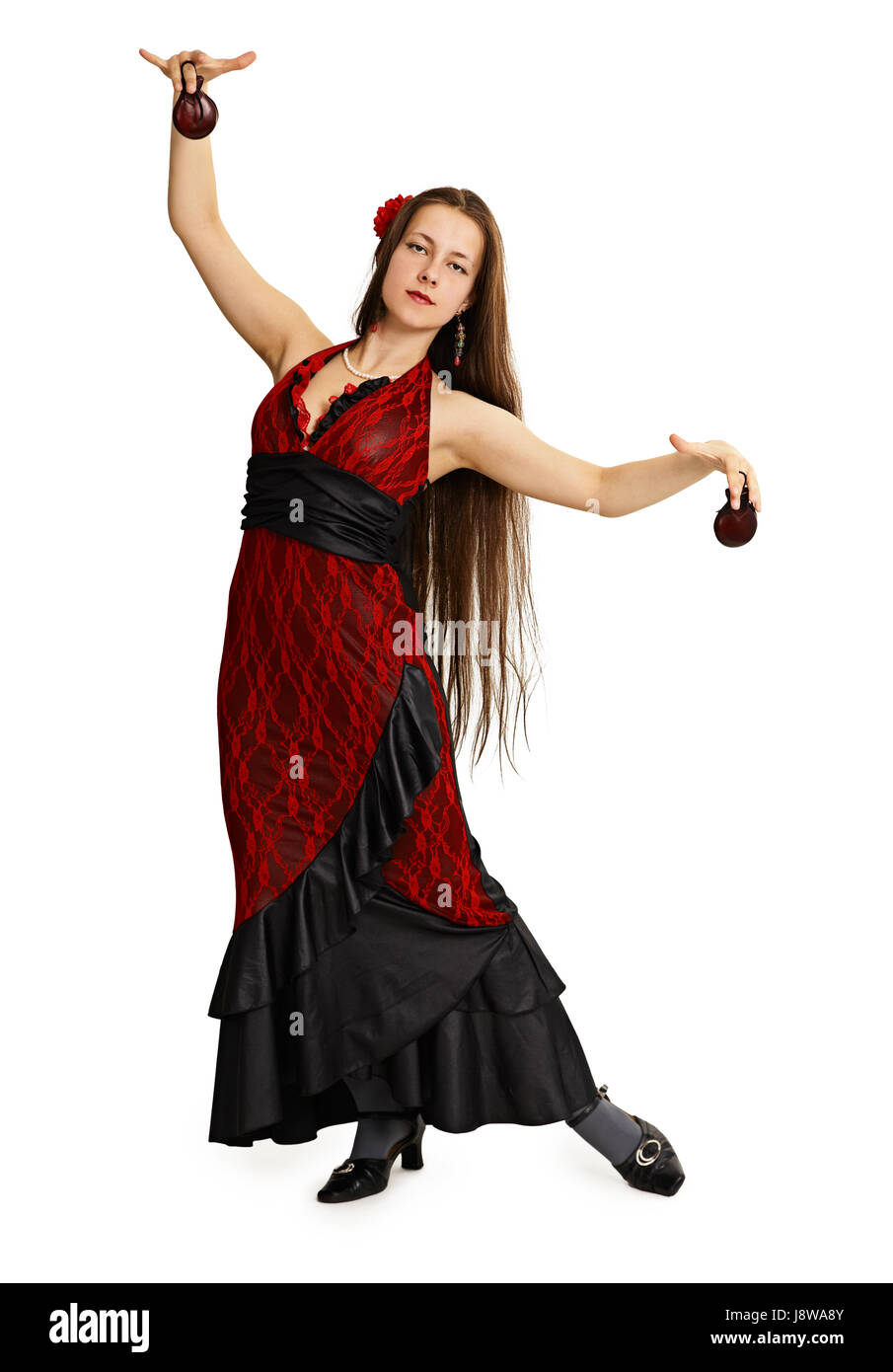 woman, isolated, one, dancer, dancing girl, dancing, dance, white, red ...