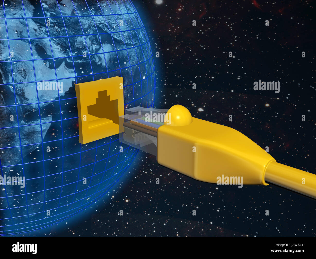 isolated, graphic, communication, illustration, jack, connection ...