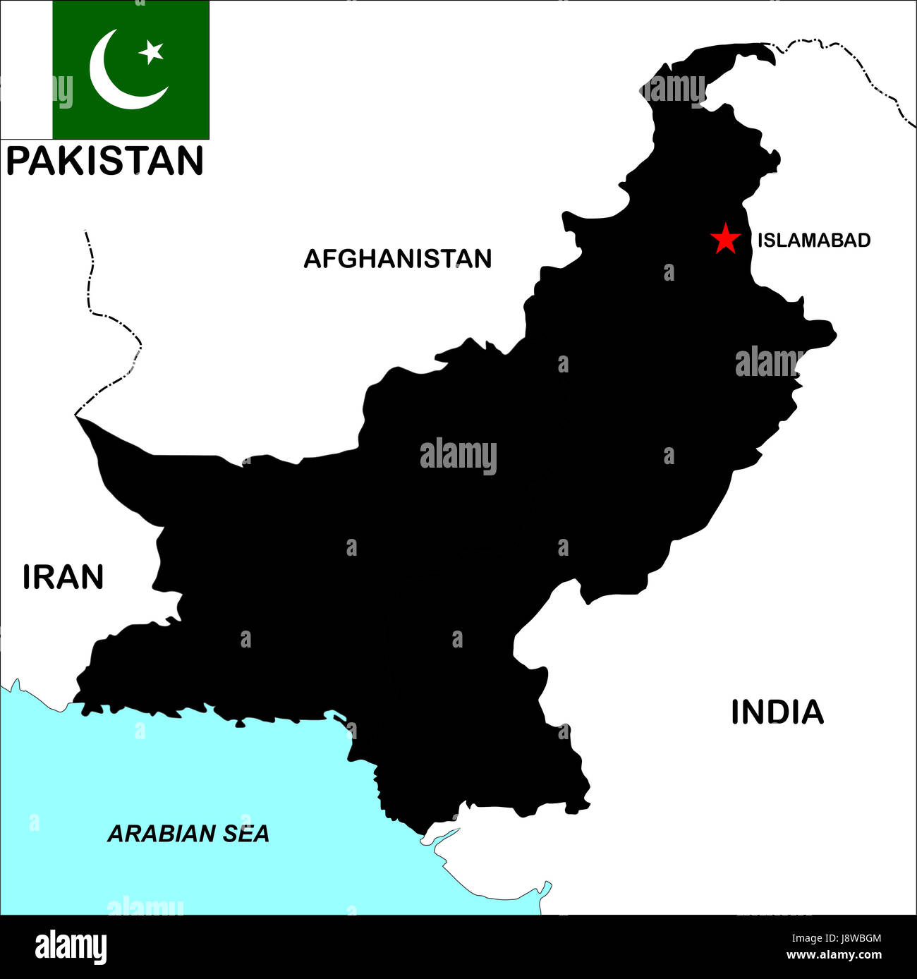 Pakistan map hi-res stock photography and images - Alamy