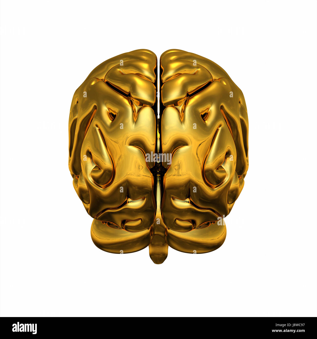 optional, bright, shiny, anatomy, brain, organ, gold, yellow, detail ...