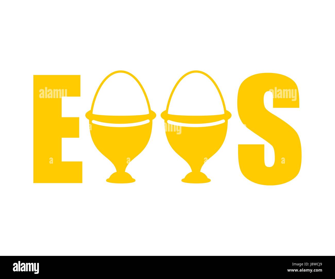 Eggs typography. egg cups Lettering. Eating food Stock Vector Image ...