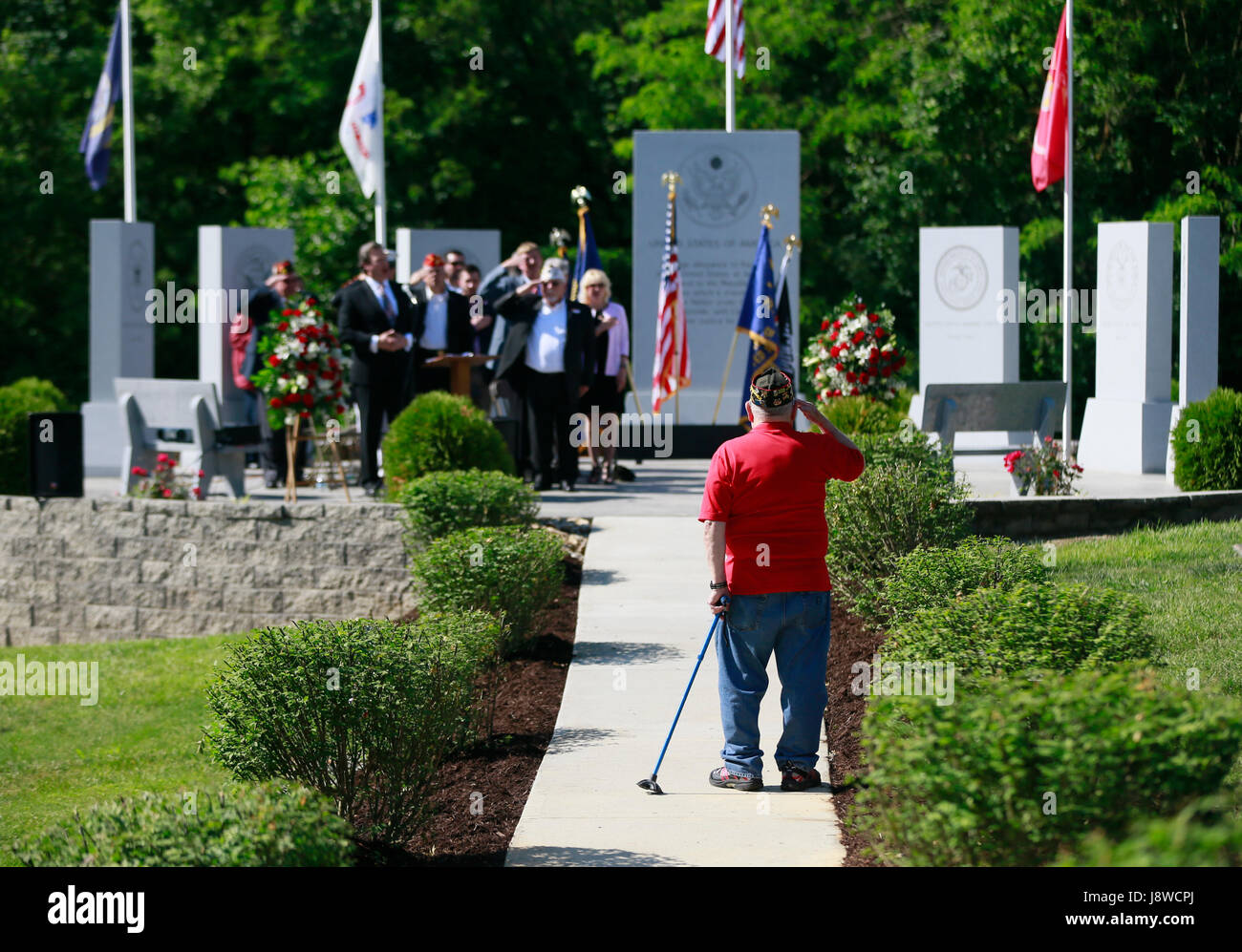Memorial Day ceremonies at the newly built war memorial at Valhalla ...
