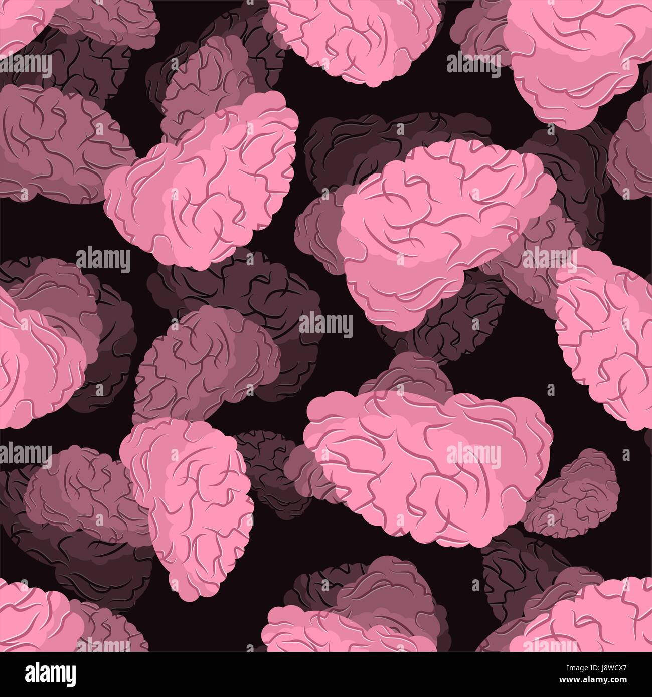 Brain seamless pattern. Human brains 3D background Stock Vector Image ...