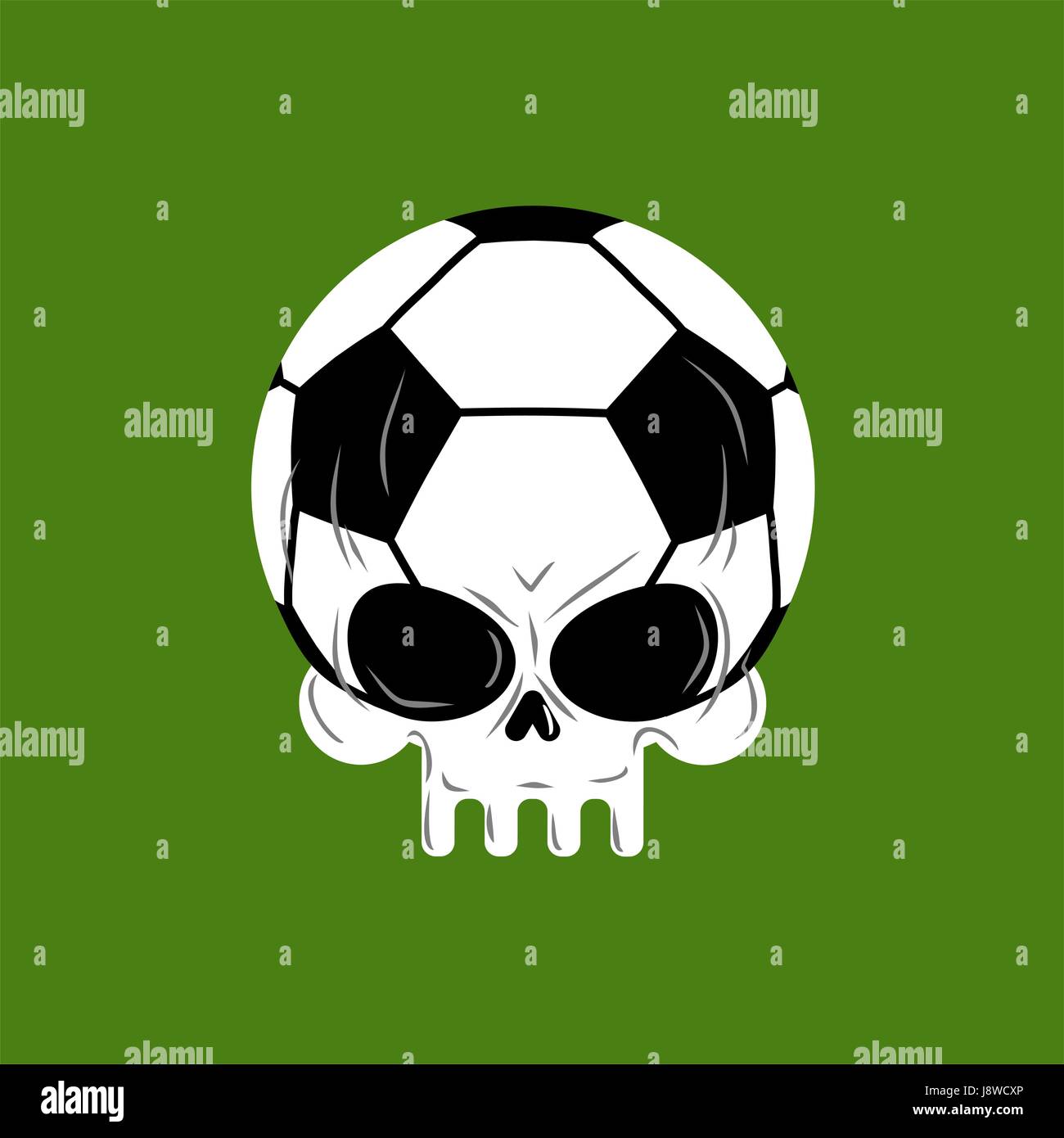 Skull soccer ball. Football skeleton head. Emblem for sports fans Stock ...