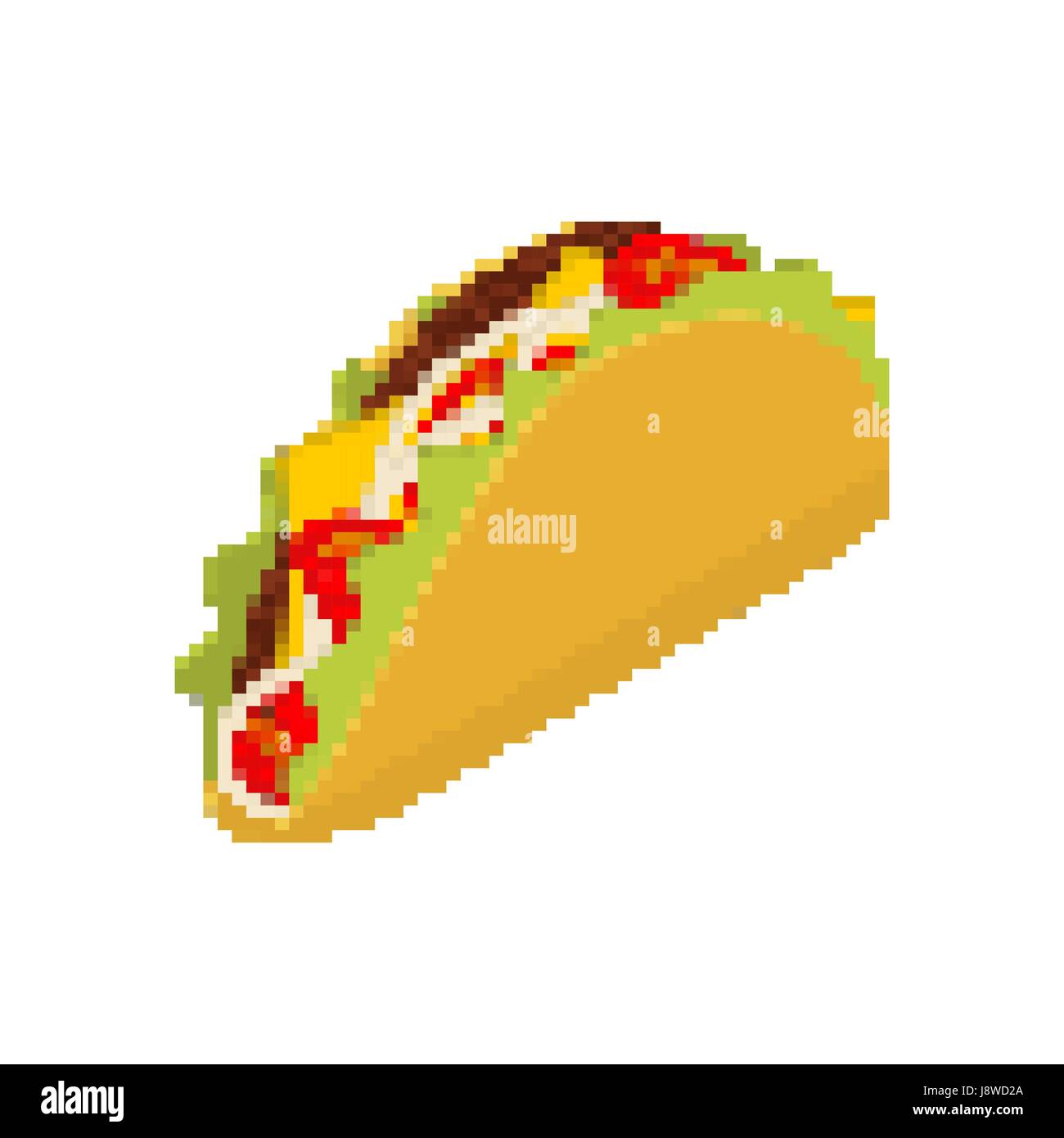 Taco pixel art tacos pixelated Cut Out Stock Images & Pictures - Alamy