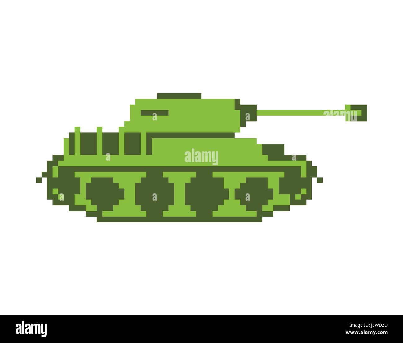 Tank pixel art. military machine is pixelatedl. Combat transport ...