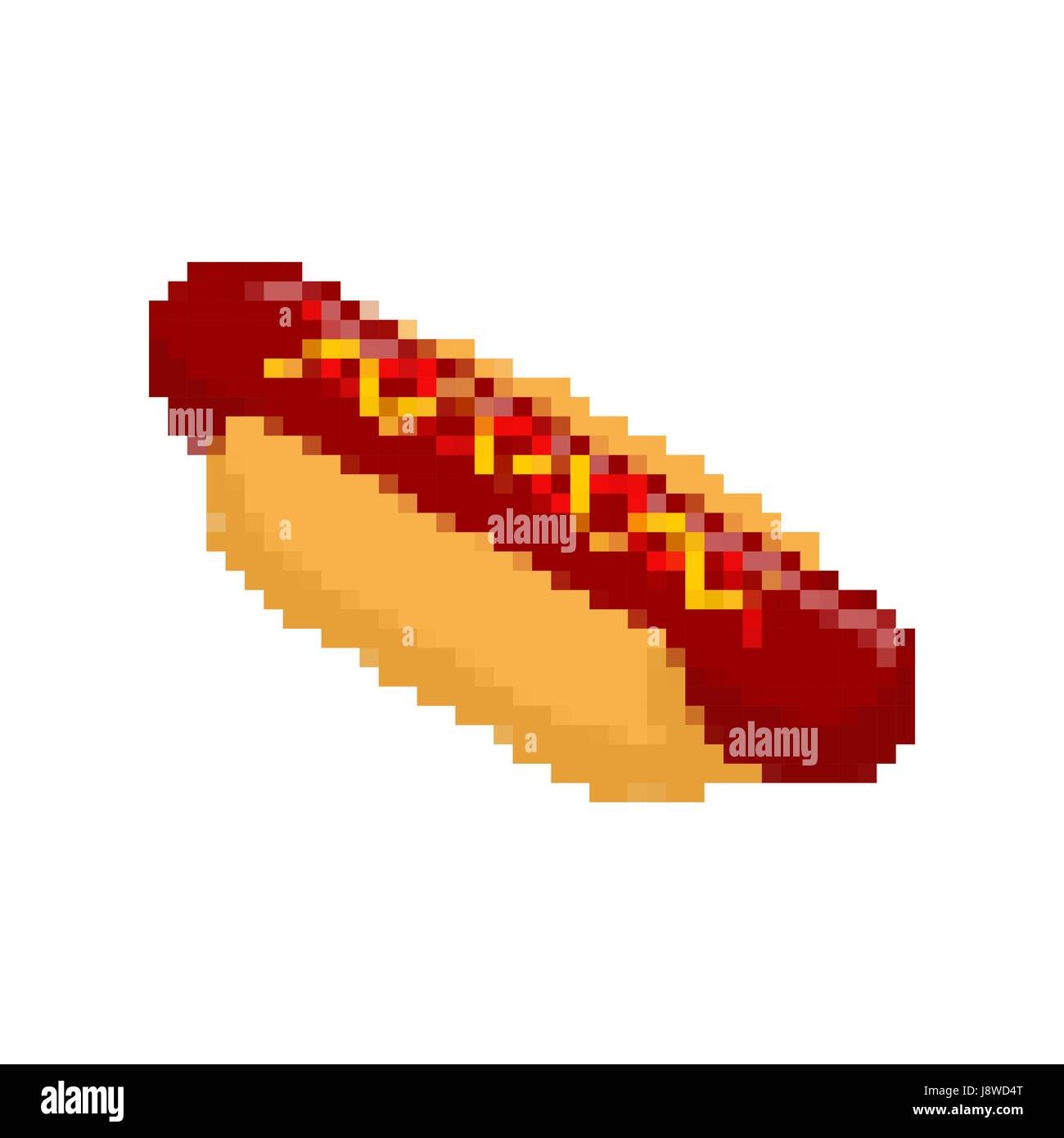 Hot dog pixel art. Fastfood pixelated. Fast food isolated Stock Vector ...