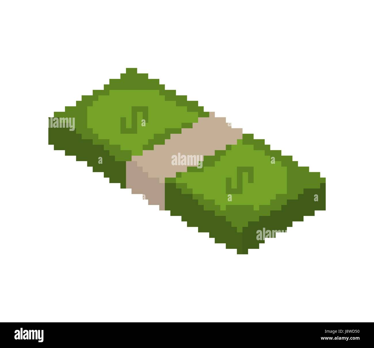 stack of money pixel art. pile of cash pixelated. Dollars isolated ...